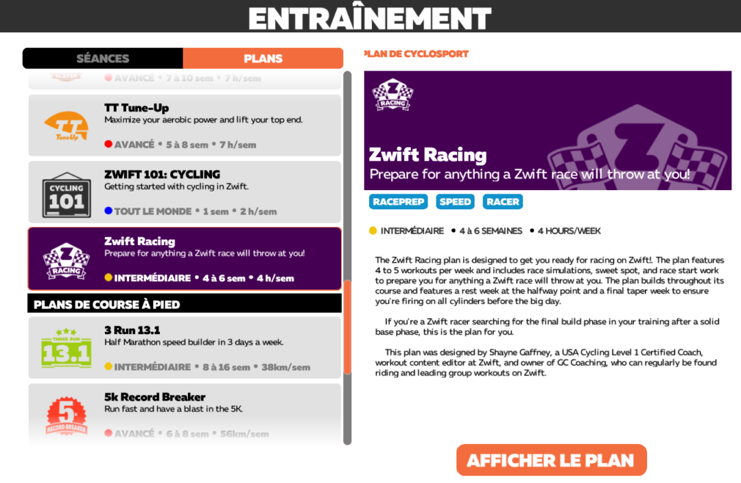 Plan d’entrainement ‘Zwift Racing’ (et pourquoi j’ai stoppé Xert) | Zwifter